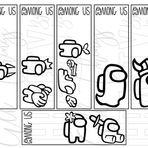 Among Us Printable Coloring Bookmarks - 1 PDF File - 34 Individual ...