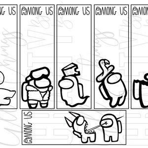 Among Us Printable Coloring Bookmarks - 1 PDF File - 34 Individual ...