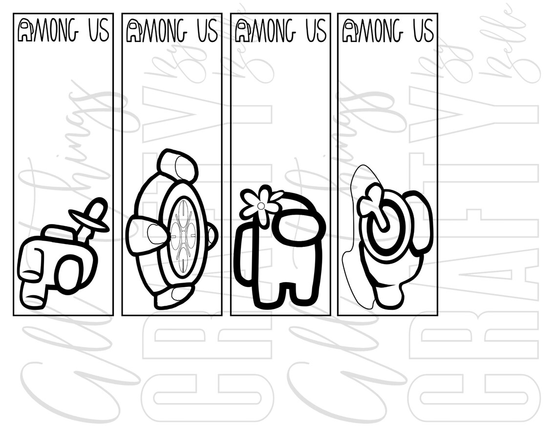 Among Us Printable Coloring Bookmarks - 1 PDF File - 34 Individual Bookmarks - Etsy