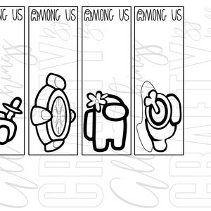 Among Us Printable Coloring Bookmarks - 1 PDF File - 34 Individual ...
