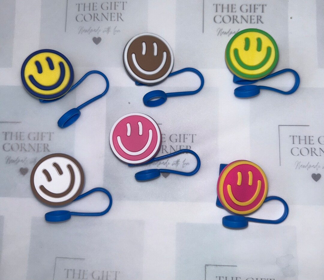 Stanley Cup Smiley Face Straw Toppers - Etsy