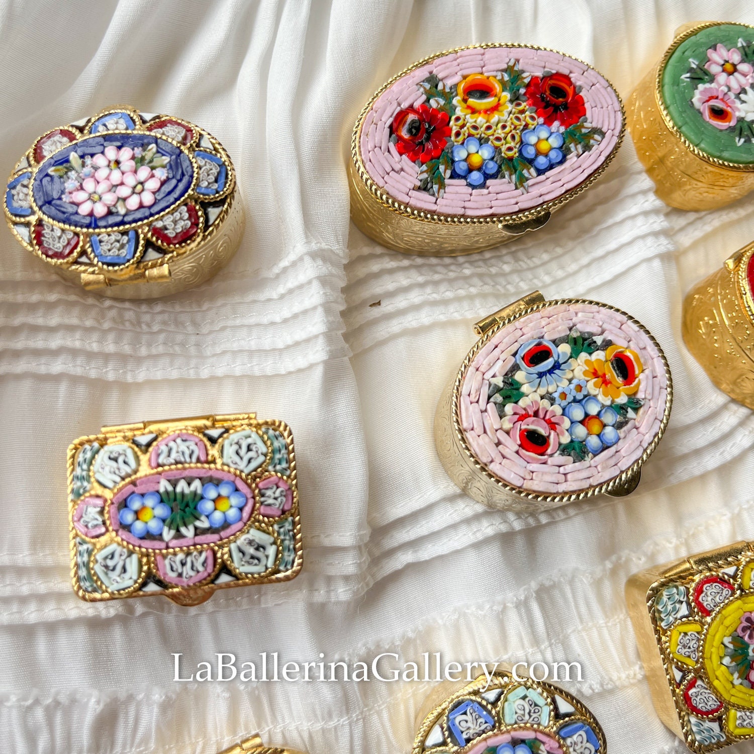 IN STOCK Italian Florentine Micro Mosaic Jewelry Pill Box Florence ...