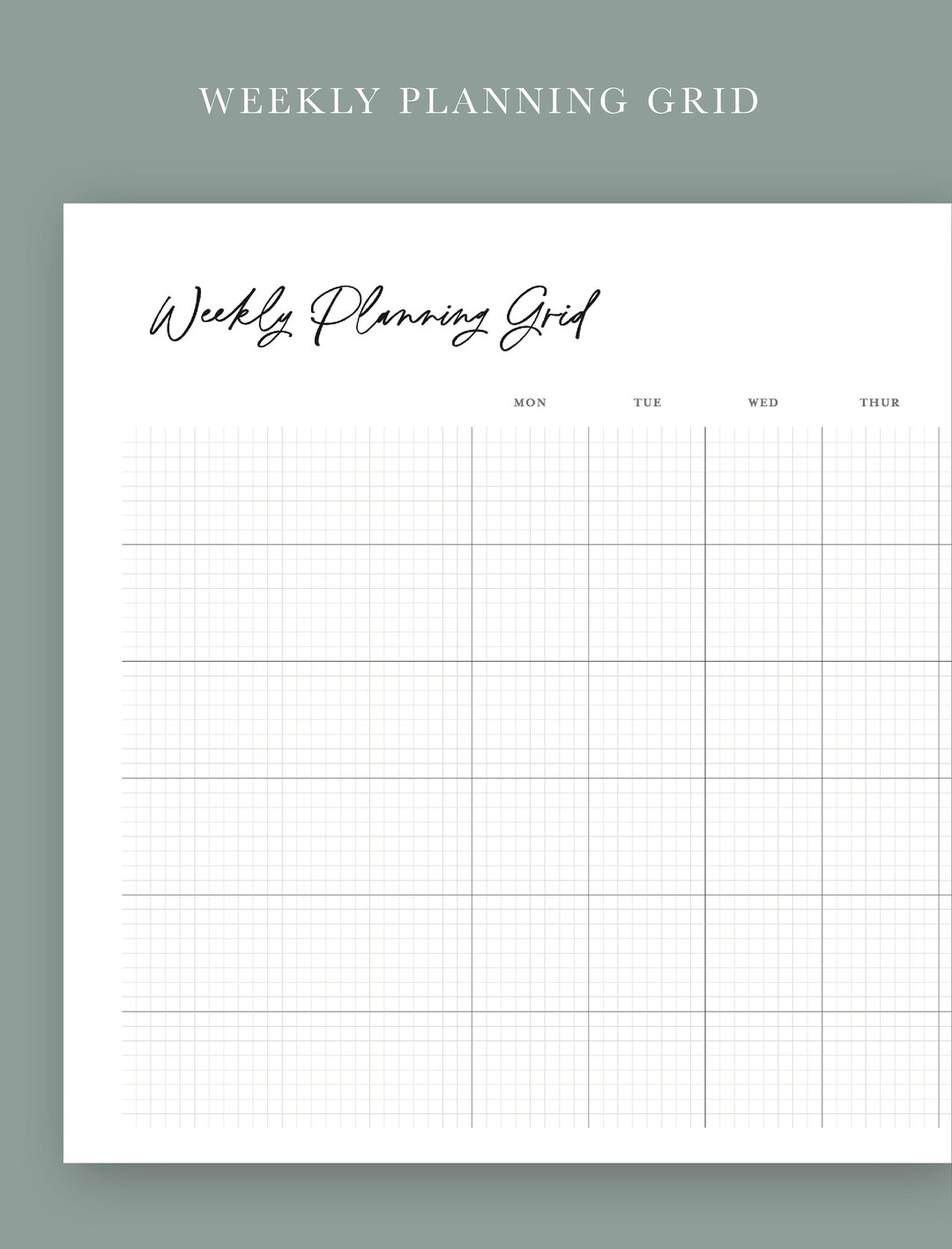 Weekly Planning Grid - Etsy