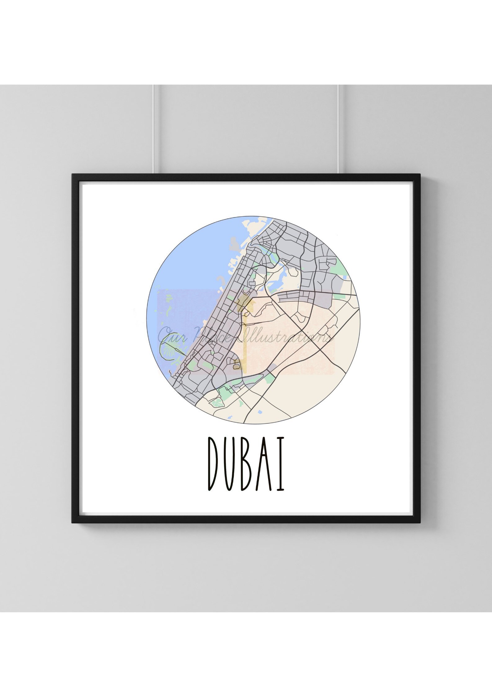 Custom Hand Drawn Map Illustration DIGITAL COPY/ Personalised Map/gifts ...