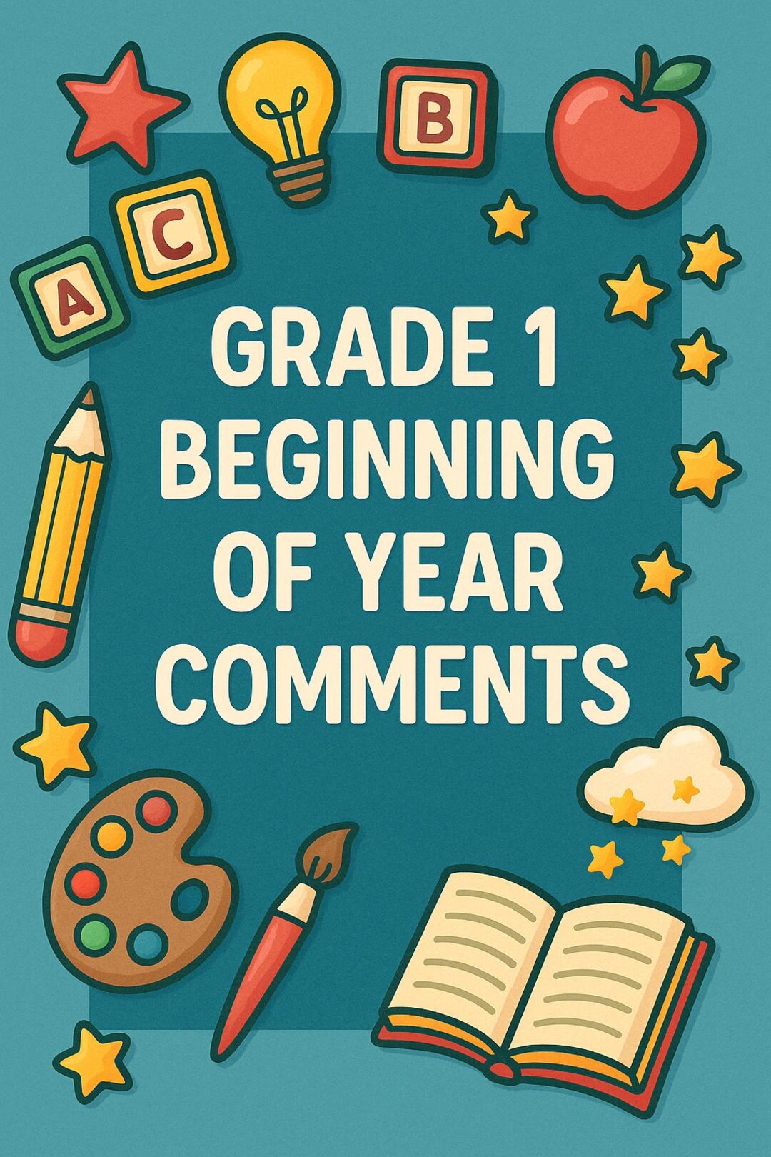 Grade 1 Report Card Comments | Editable Canva Template | Beginning of ...