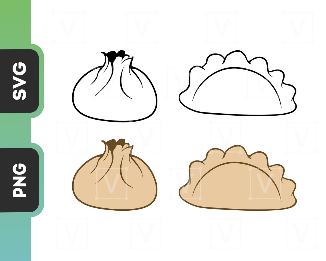 Dumpling SVG Clipart Layered & Outlined Vectors Die Cut - Etsy