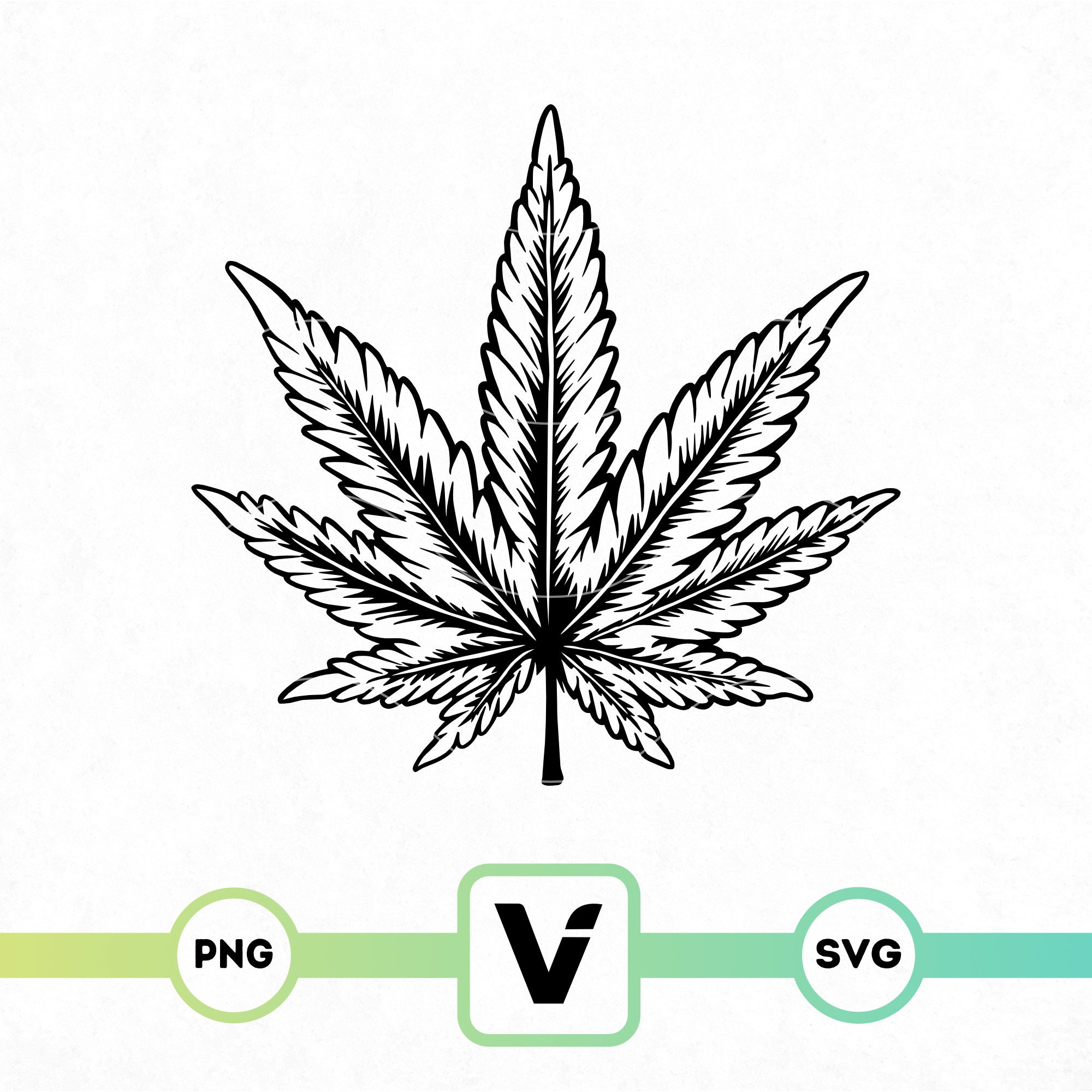 Weed Leaf Vector Outline