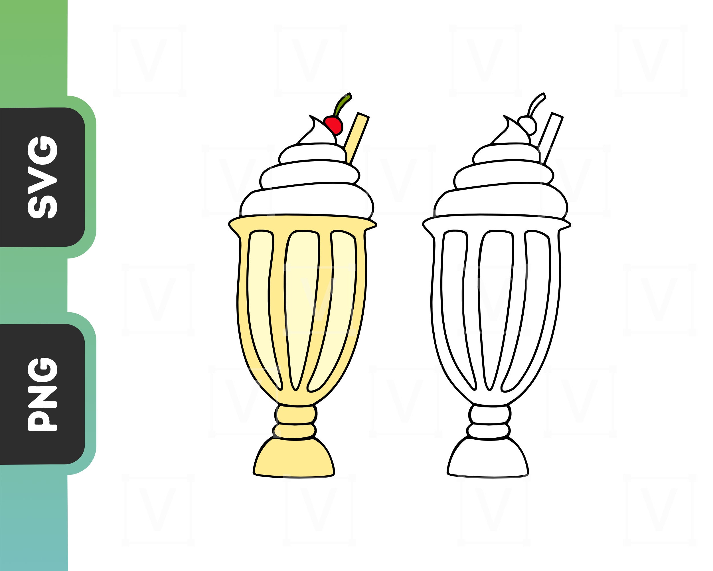 Ice Cream Sundae Outline