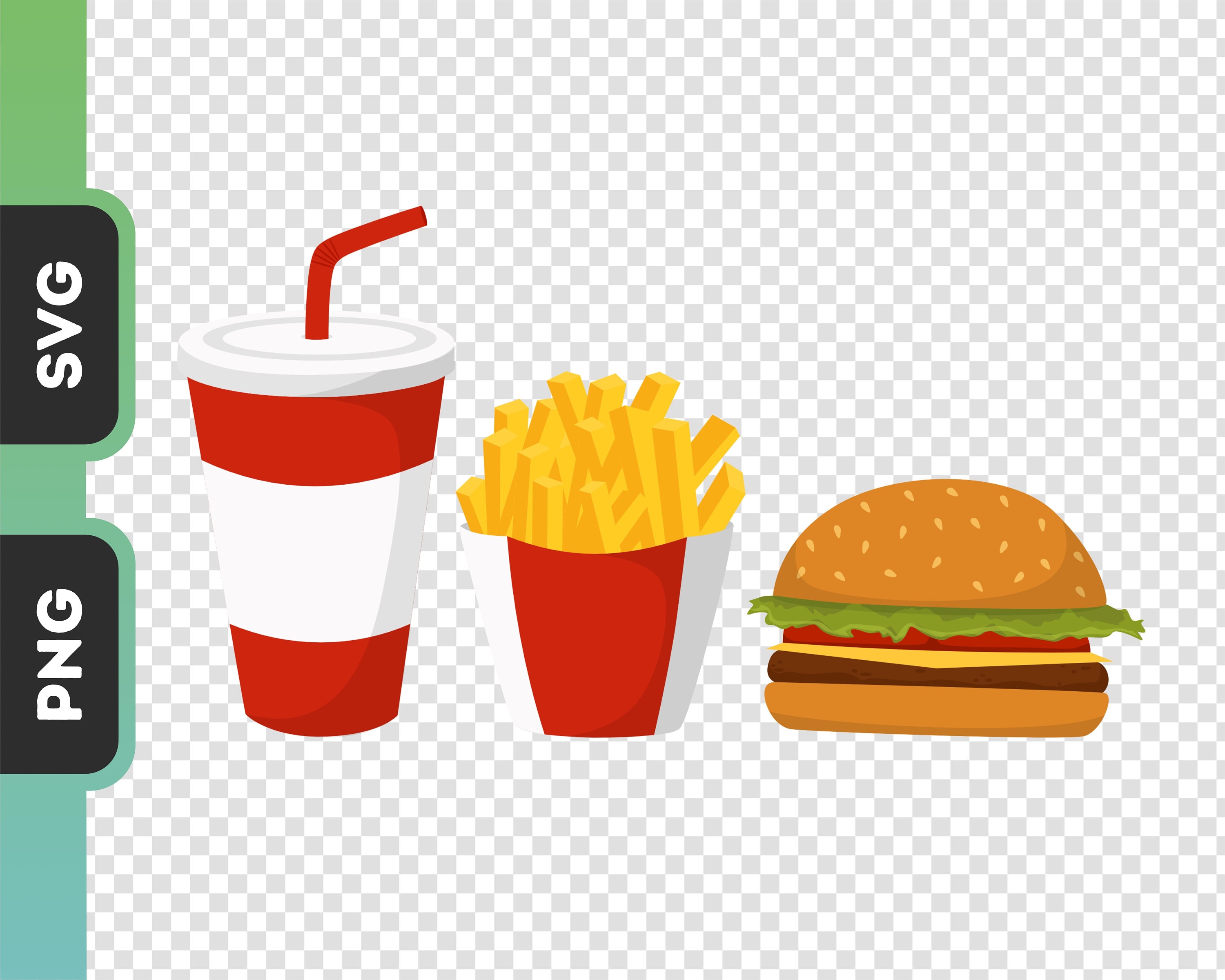 Free Hamburger And Fries Clipart