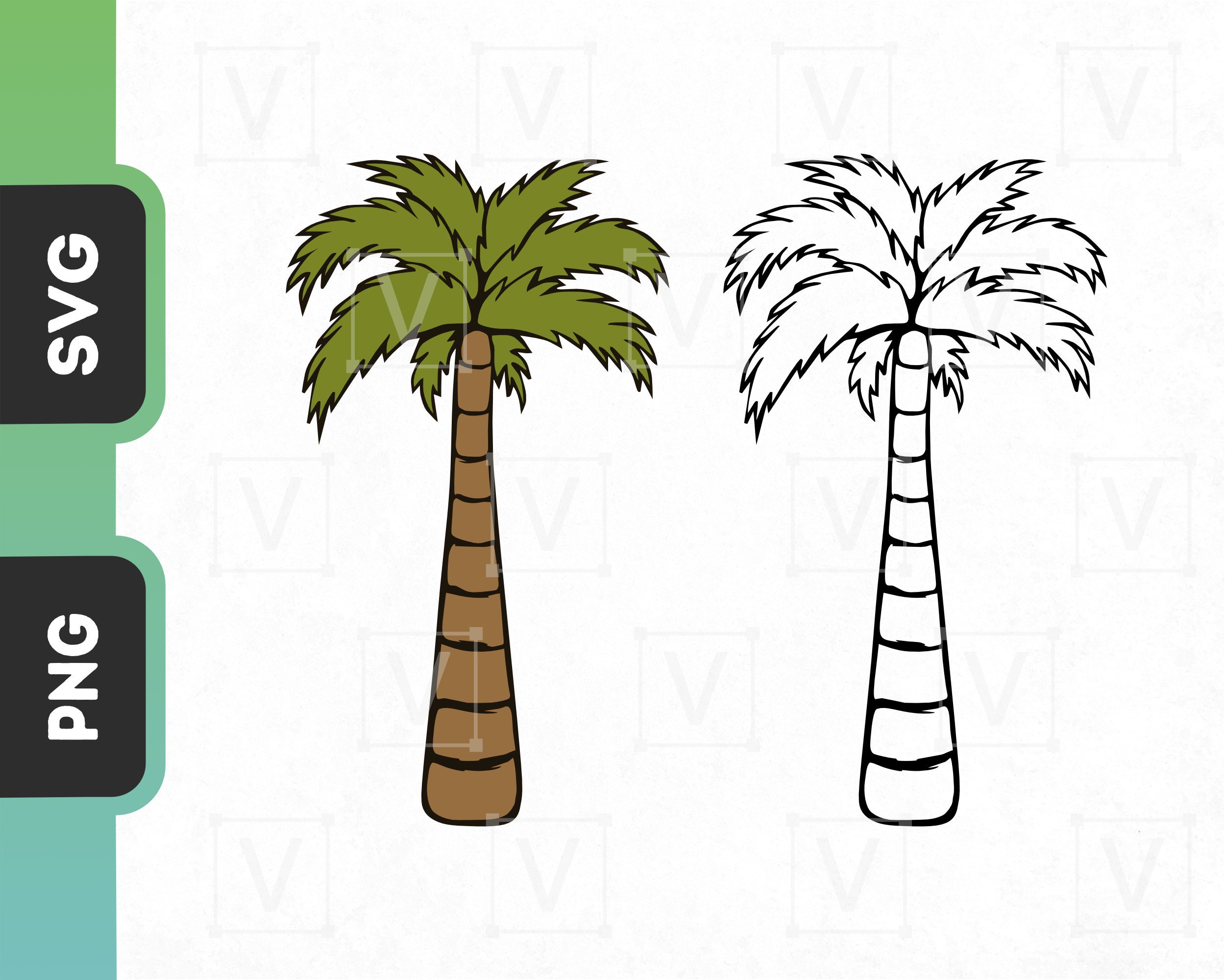 Palmera SVG Imágenes Prediseñadas / Árbol de playa tropical / - Etsy México