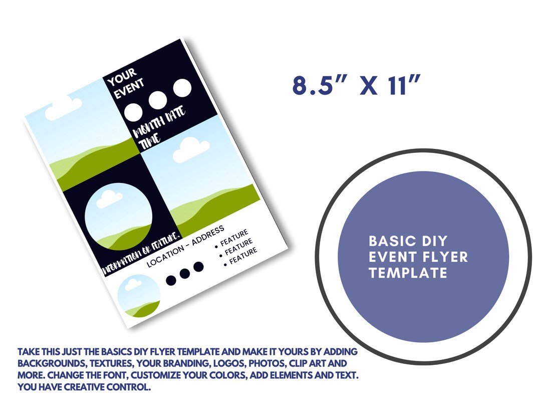 Basic Event DIY Flyer or Invite Template for Local Corporate - Etsy