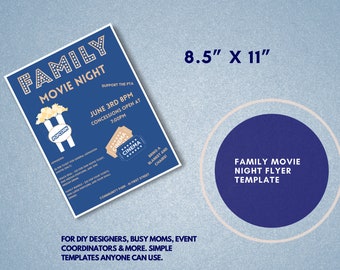 Family Movie Night Flyer - Etsy