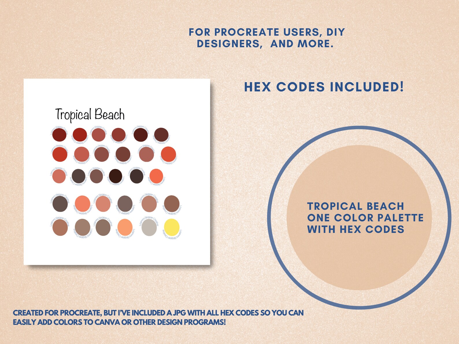 Tropical Color Palette With Hex Codes Beach Themed Procreate - Etsy Ireland