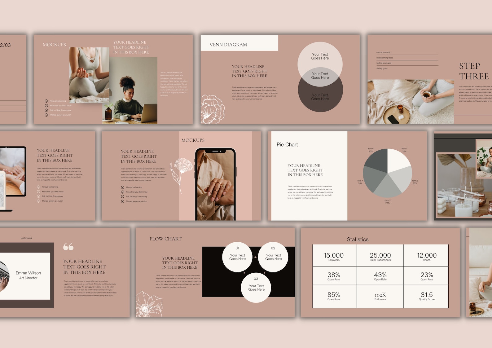 CANVA Slide Deck for E-course & Webinar / E-course Slides / Canva ...