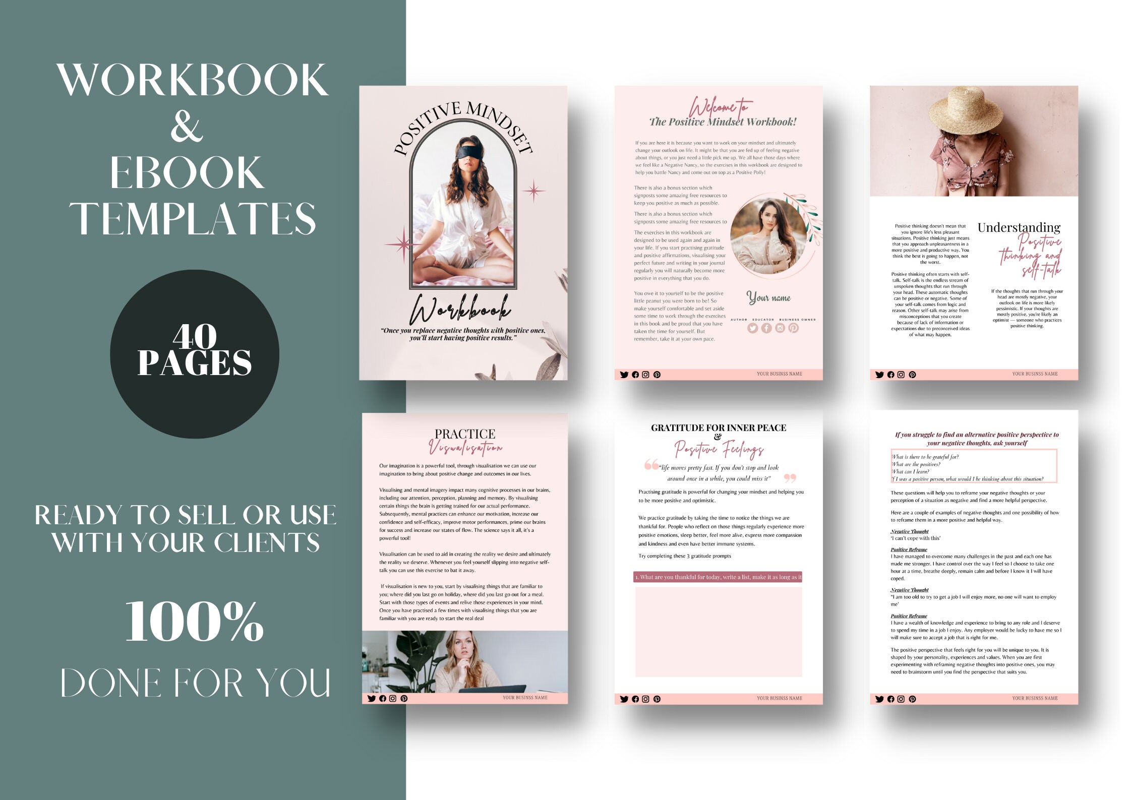 Done for You Positive Mindset Workbook Brandable Ecourse - Etsy