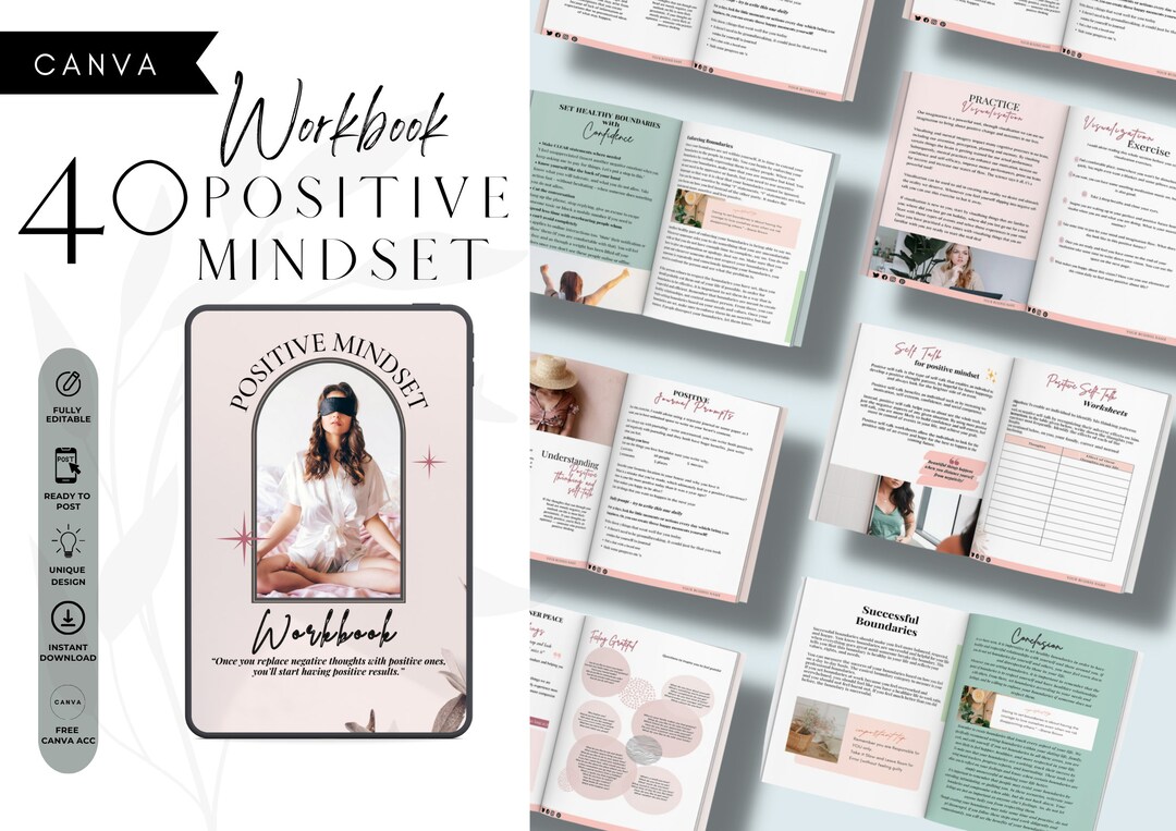 Done for You Positive Mindset Workbook Brandable Ecourse Lead Magnet ...