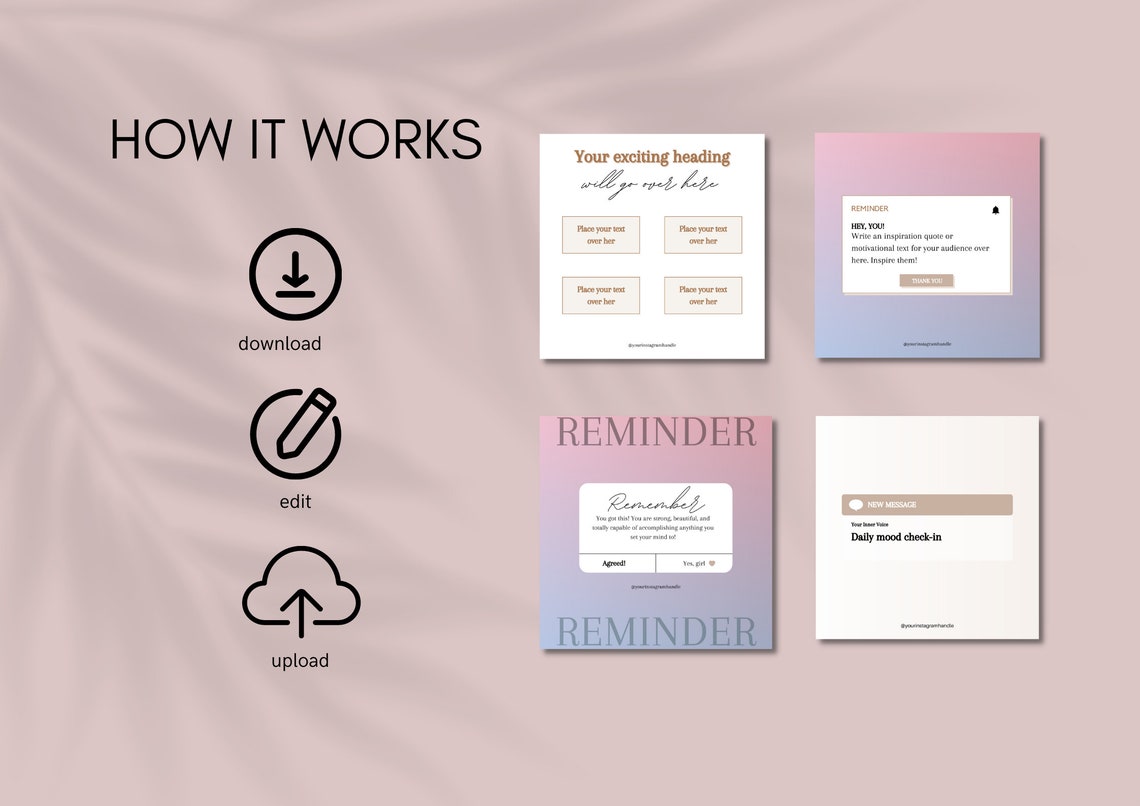 100 Charts and Notifications Reminders Coaching Instagram Post, Stories ...