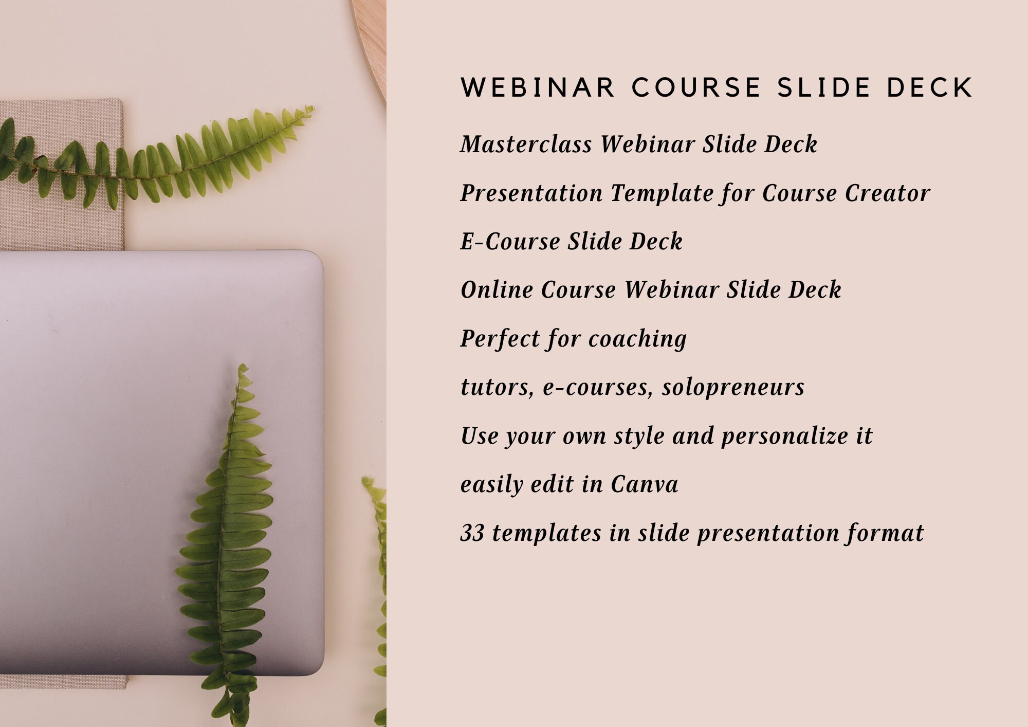 CANVA Slide Deck for E-course & Webinar / E-course Slides / Canva ...