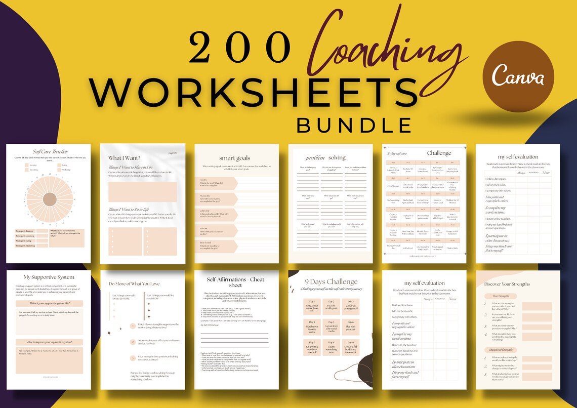 Coaching Worksheet Canva Templates, Coaching Canva Templates, Lead ...