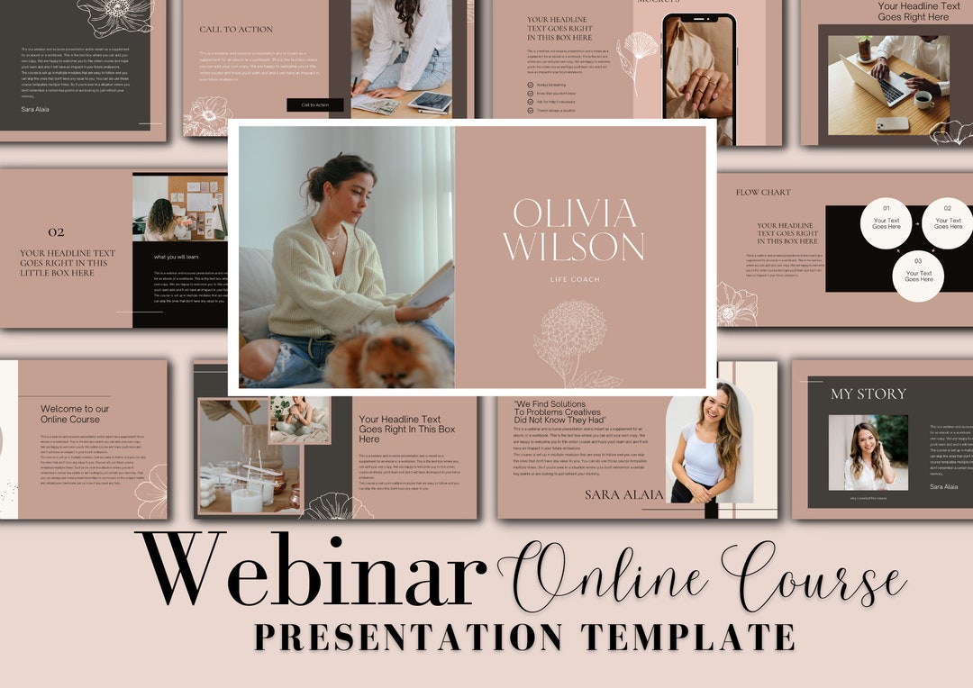 CANVA Slide Deck for E-course & Webinar / E-course Slides / Canva ...