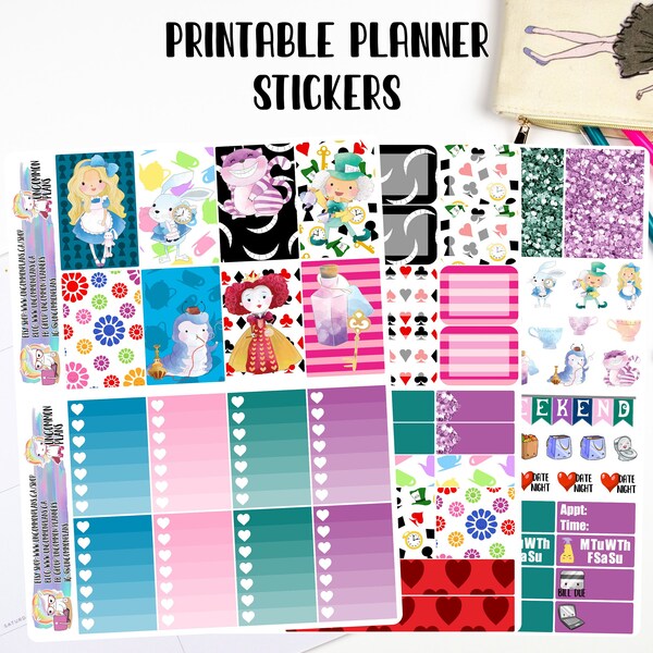 Alice in Wonderland Silhouette Stickers - Etsy