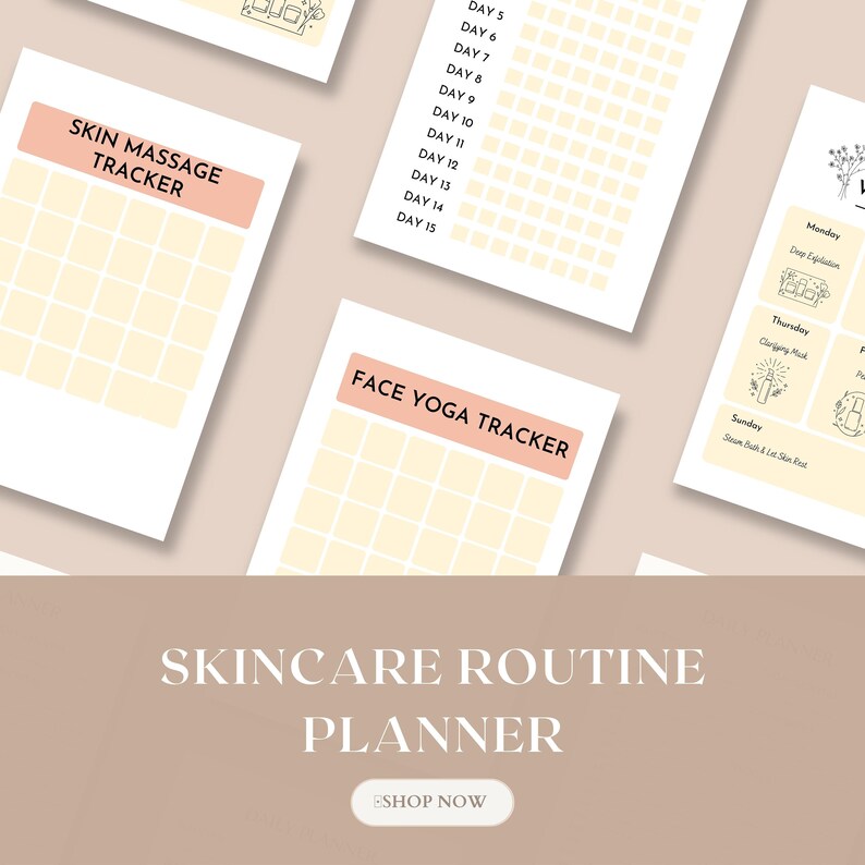 Skincare Routine Planner, Printable Morning-evening-weekly Schedule ...