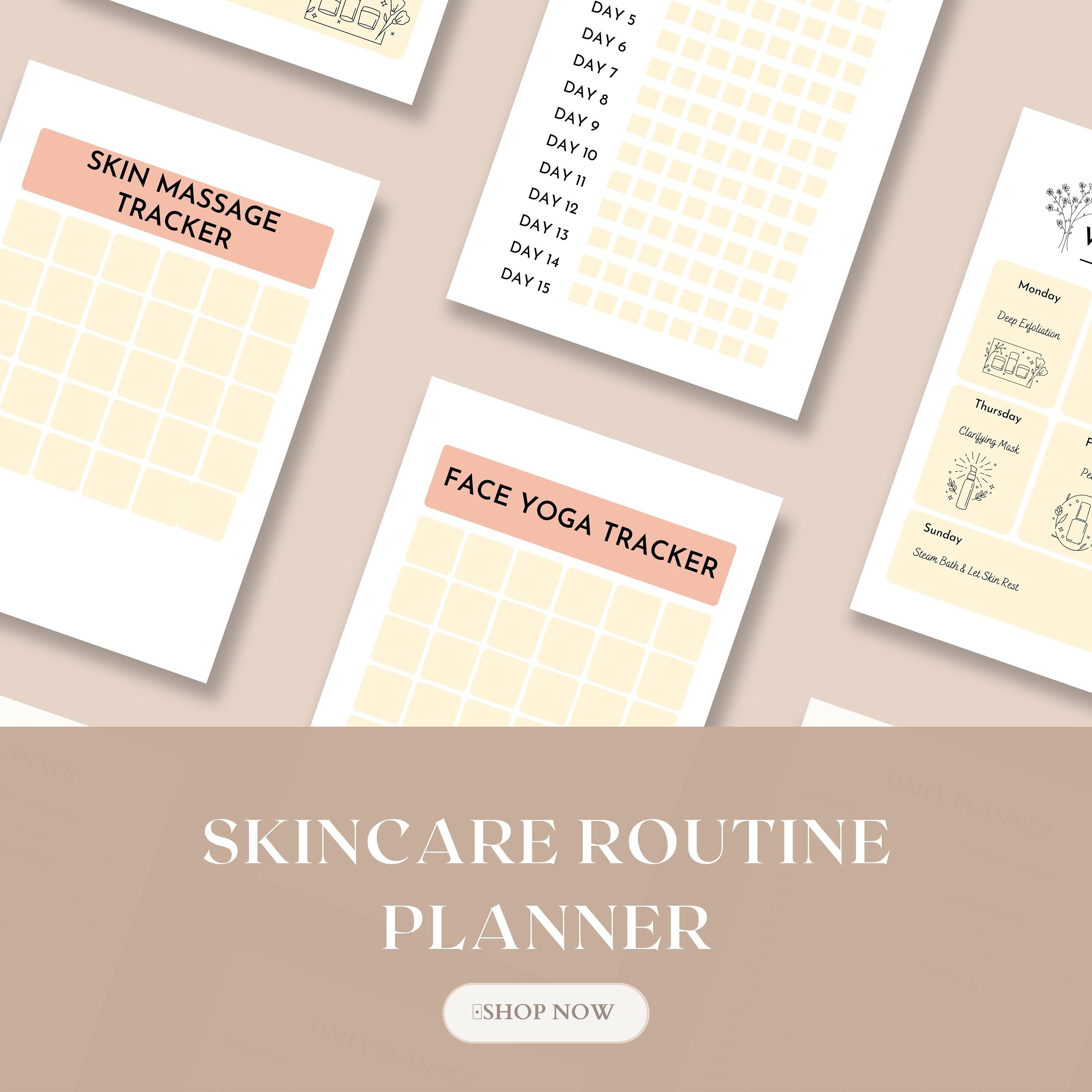 Skincare Routine Planner, Printable Morning-evening-weekly Schedule ...