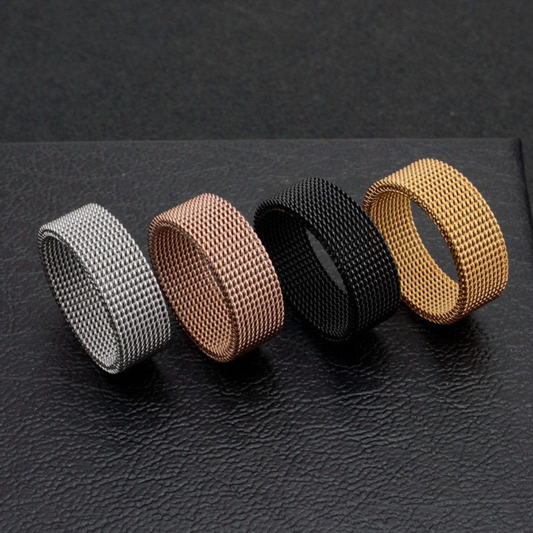 Titanium Steel Woven Bendable Mesh Rings, Titanium Steel Ring, Simple ...