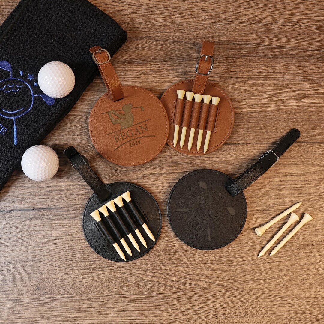 Engraved Leather Golf Bag Tag,custom Golf Accessories for Men,bag Tag ...