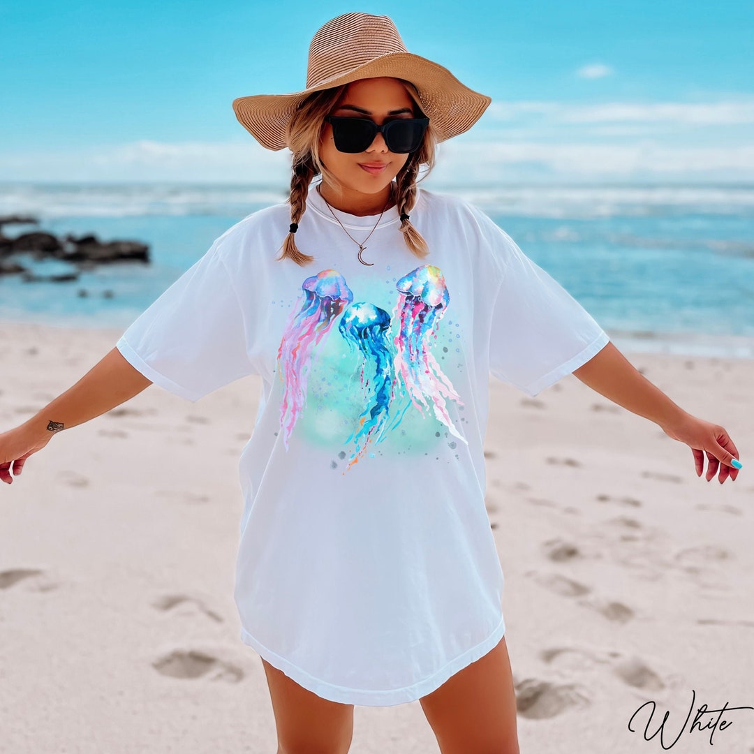 Jellyfish Print Comfort Colors Shirt, Marine Life Oceanography Gift for ...
