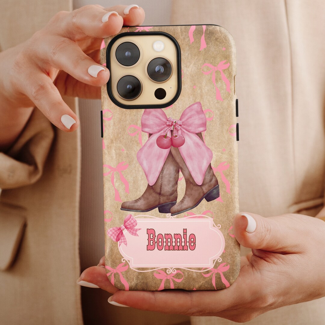 Custom Coquette Western Girl Tough Phone Case for iPhone 15 14 13 12 11 ...