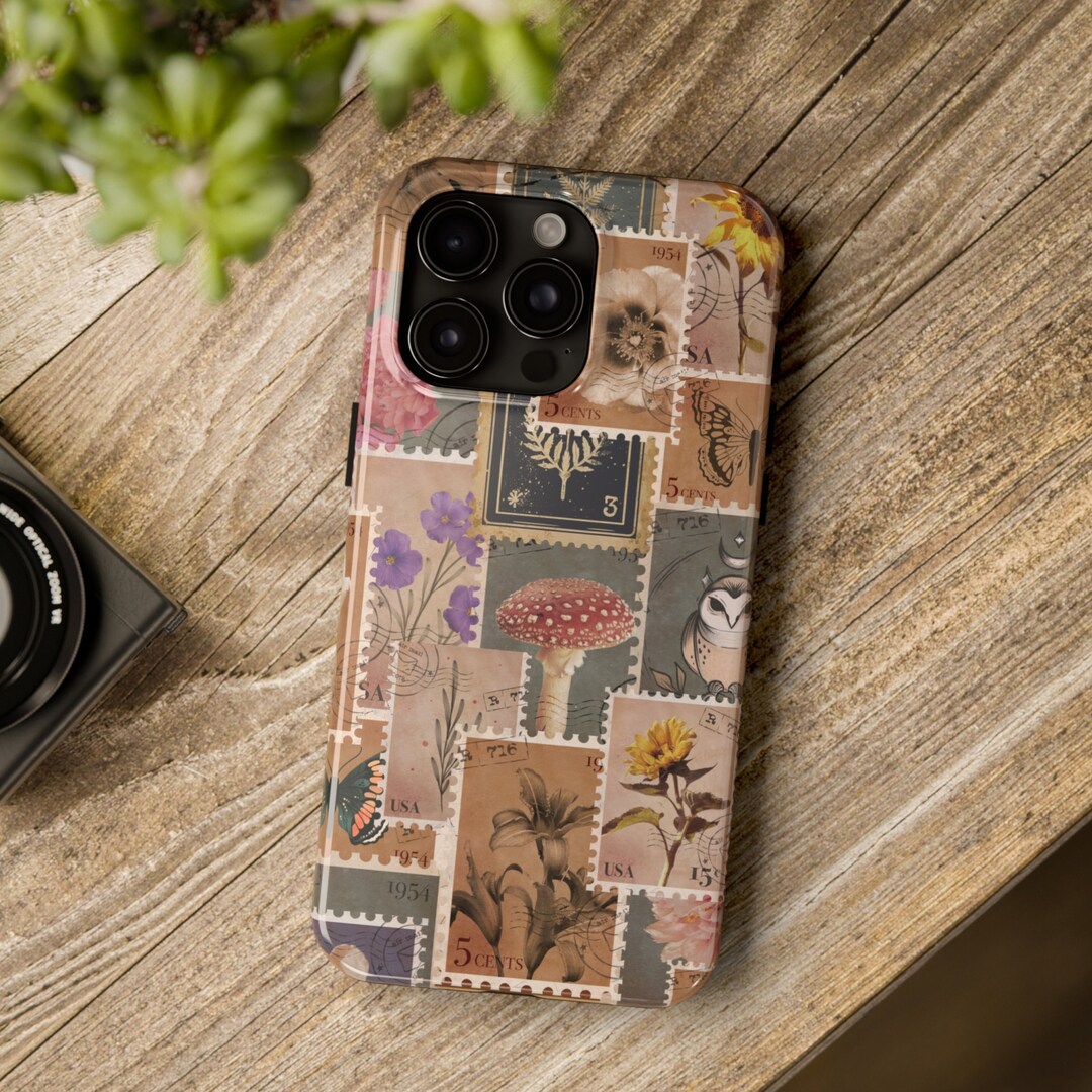 Scrapbook Vintage Style Stamp Phone Case for iPhone 15 14 13 12 11 8 7 ...