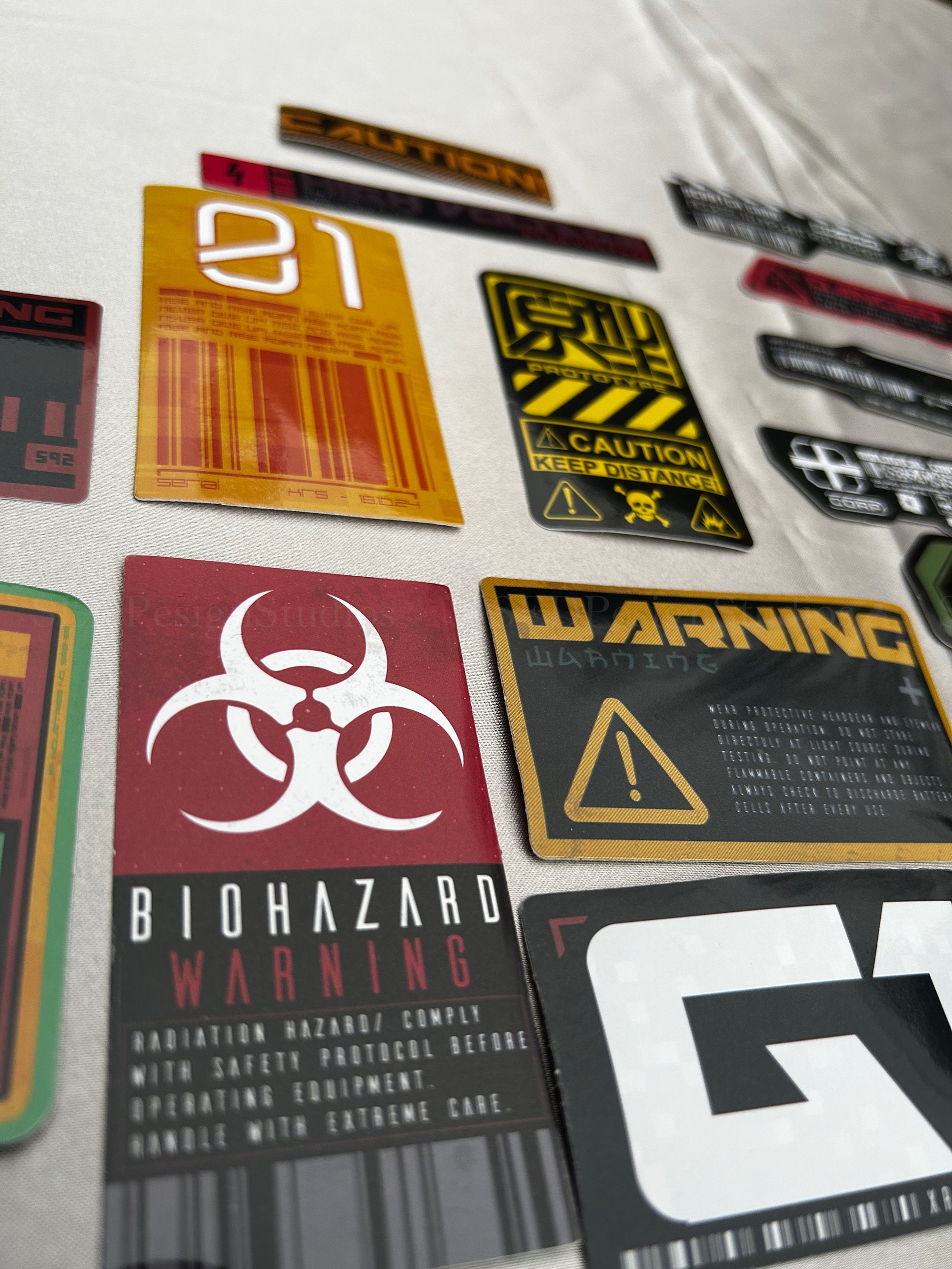 Cyberpunk Warning Stickers-35 Sticker Pack-waterproof Stickers-notebook ...