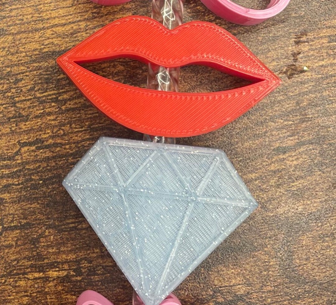 Lips 3D Printed Straw Topper red - Etsy