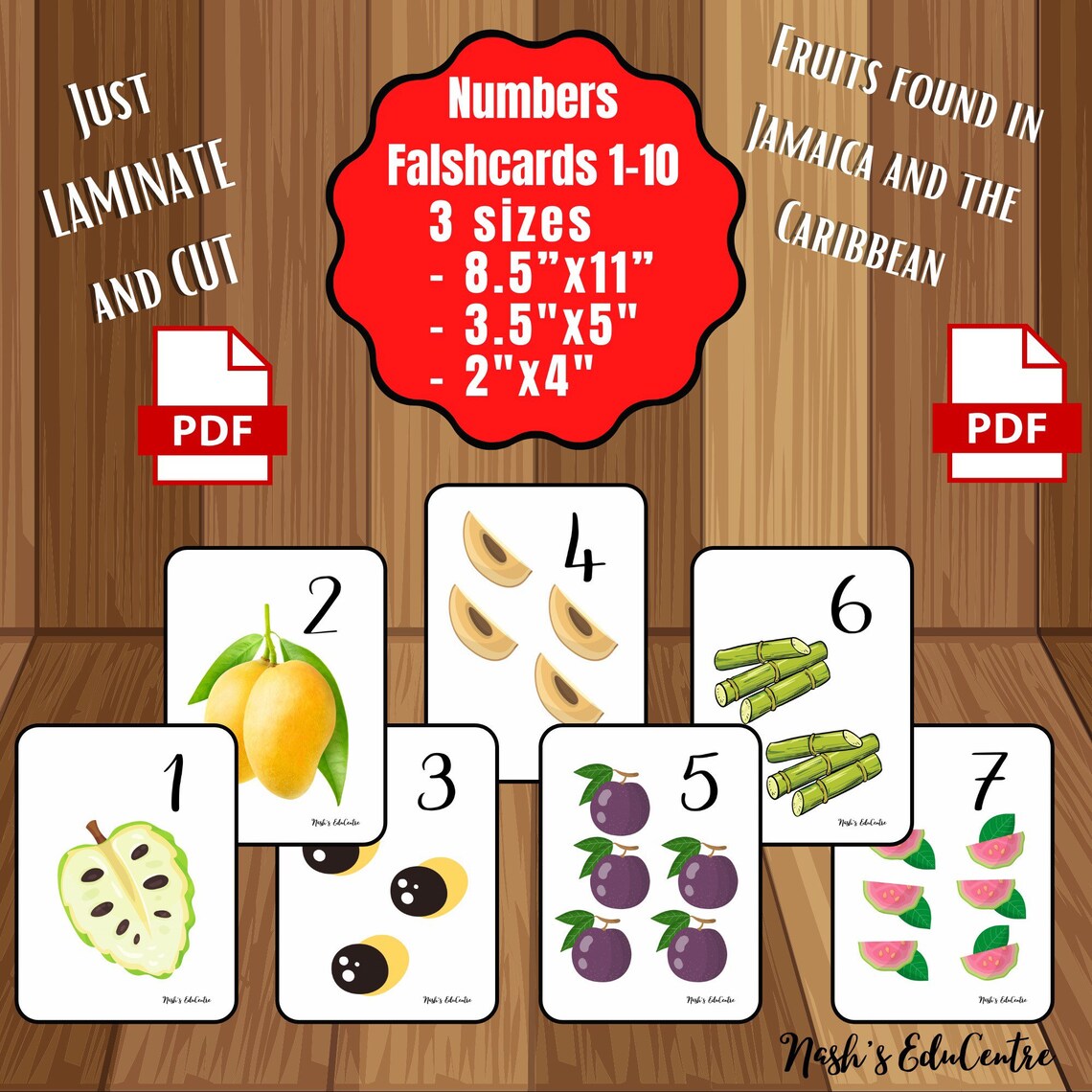 Number Flashcards / A4 / Printable Montessori / Educational Flashcards ...