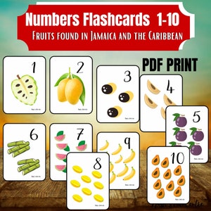 Number Flashcards / A4 / Printable Montessori / Educational Flashcards ...