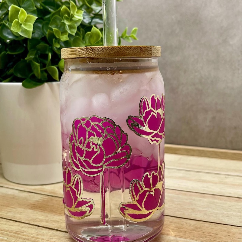 Black Glass Clear Tumbler - Etsy