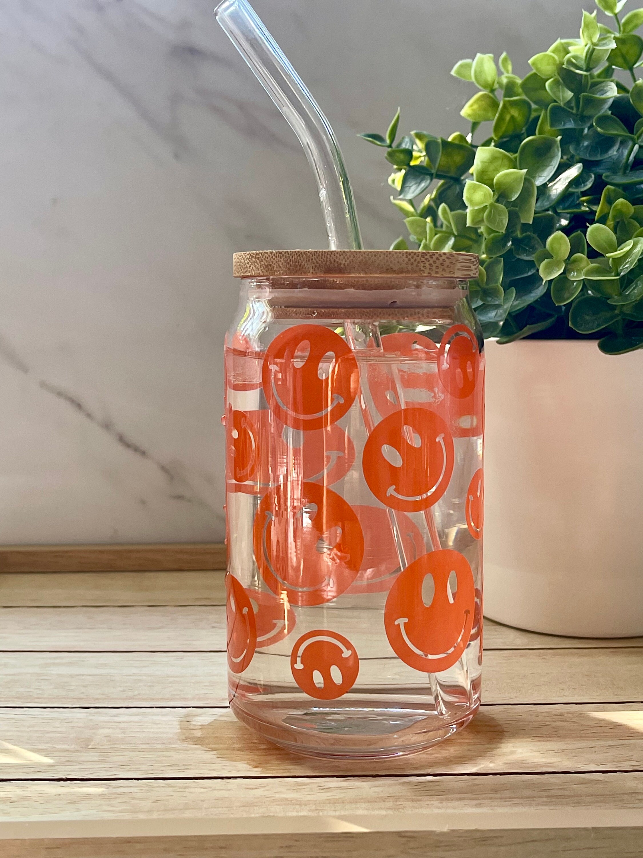 Retro Smiley Face Smile Face Beer Can Glass Gift for Her - Etsy