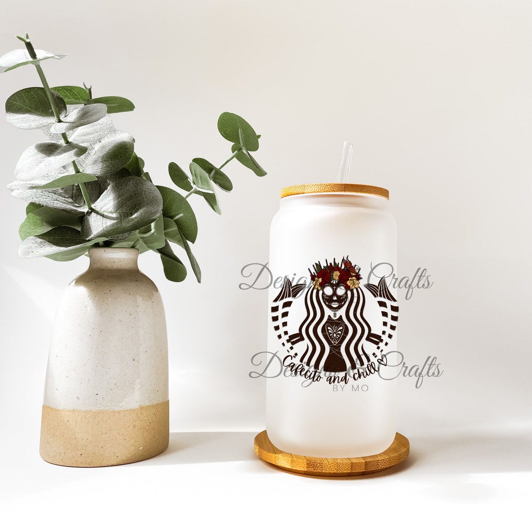 La Catrina Coffee Glass, Loteria, Coffee Lover, Dia De Los Muertos ...