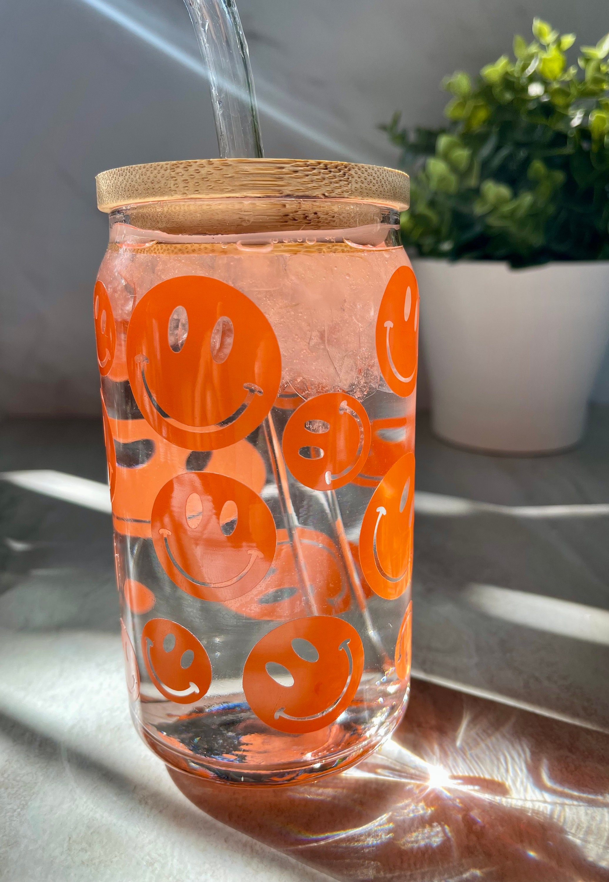 Retro Smiley Face Smile Face Beer Can Glass Gift for Her - Etsy