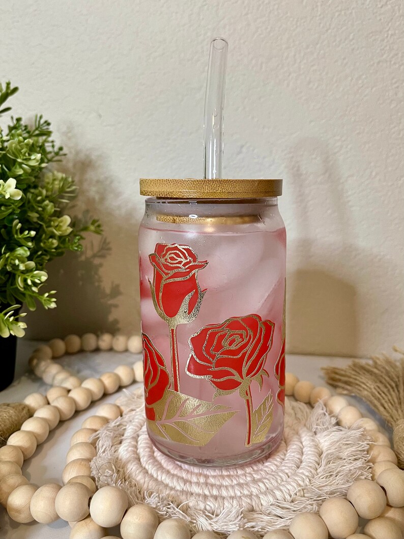 Red Color Changing Rose Glass Beer Can Glass Gift Summer - Etsy
