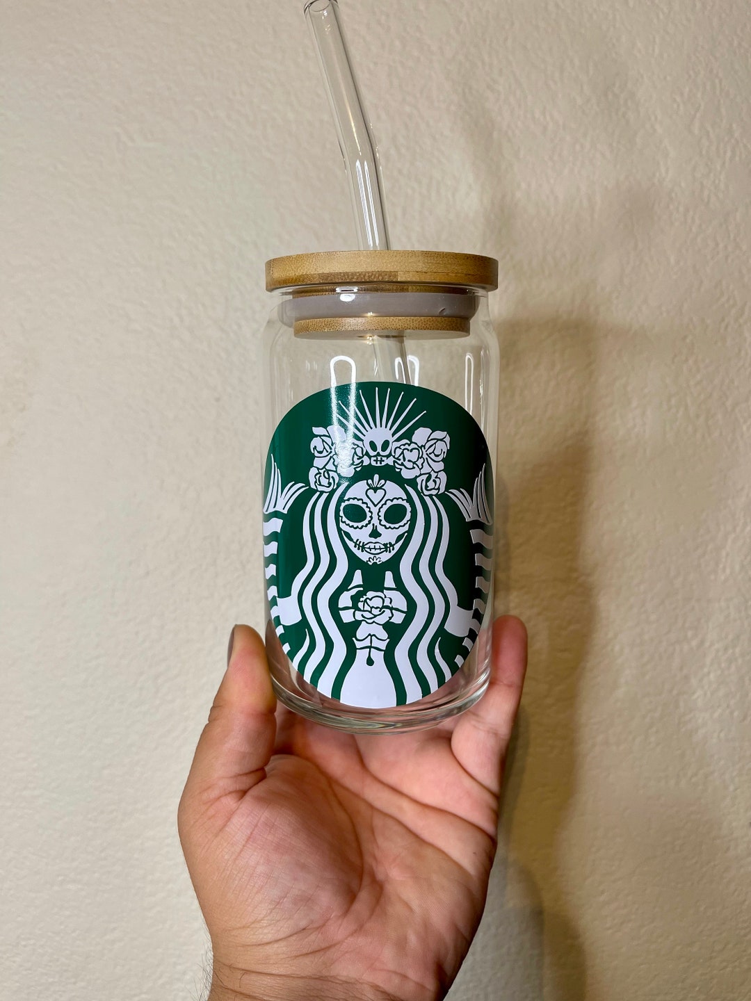 La Catrina Coffee Glass, Starbucks, Mermaid, Coffee Lover, Dia De Los ...