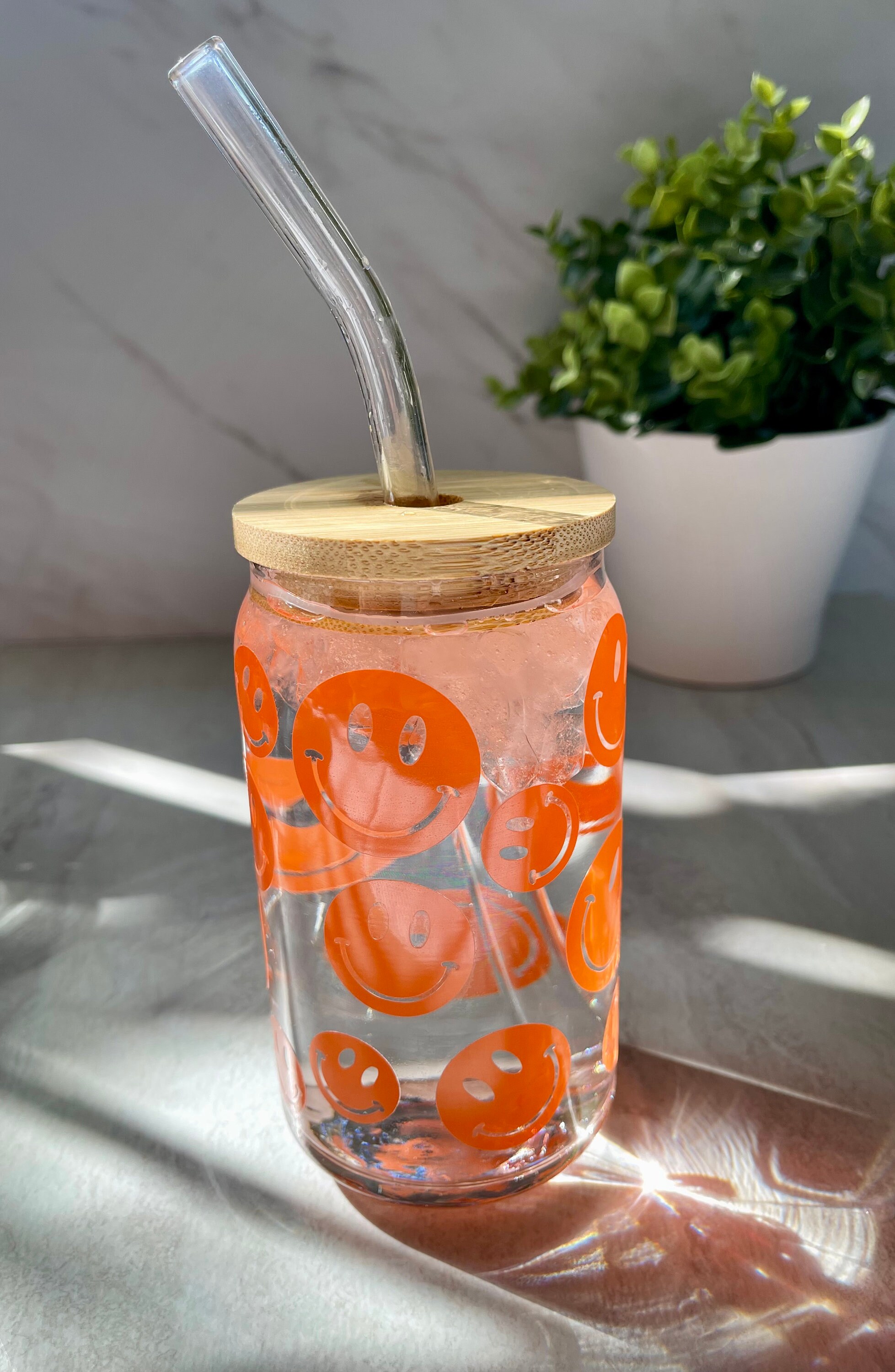 Retro Smiley Face Smile Face Beer Can Glass Gift for Her - Etsy