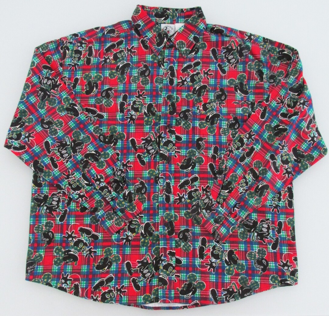 Disney/mickey Mouse Men's Cotton Flannel Shirt Size Large - Etsy