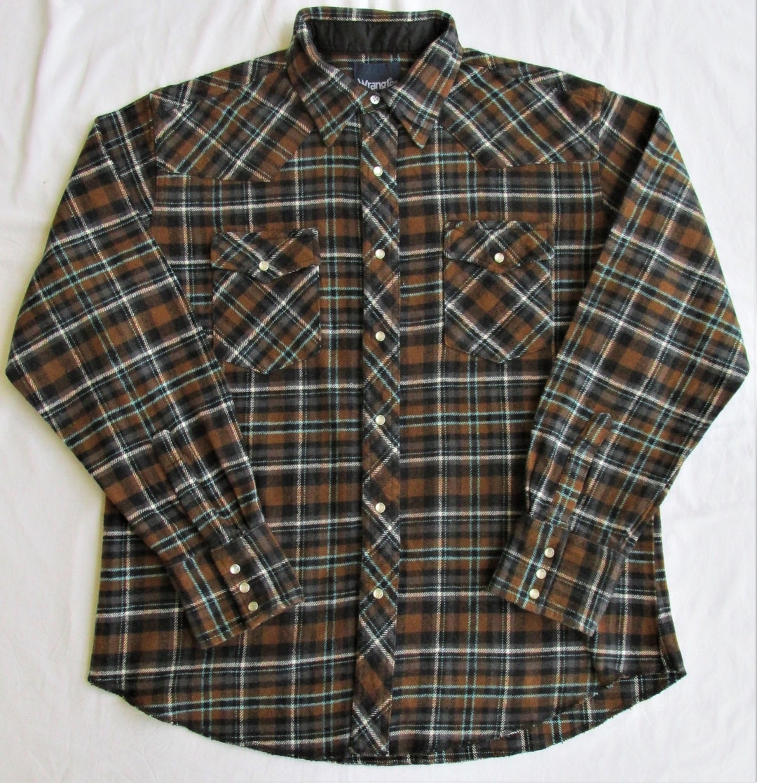 Wrangler Men's Heavyweight Western Flannel Shirt Size Large - Etsy