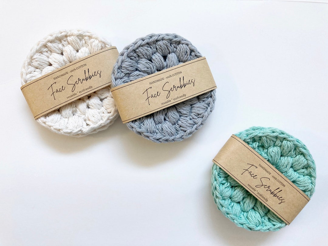 Eco-friendly Cotton Face Scrubbies SET of 4, Reusable Crochet ...