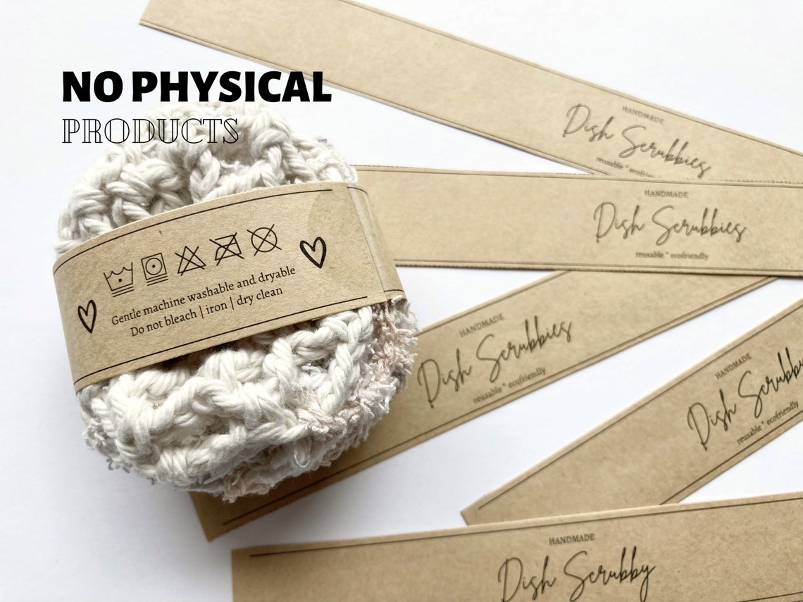 Printable Dish Scrubby Wrap Label: Rustic DIY Packaging (letter + A4 ...