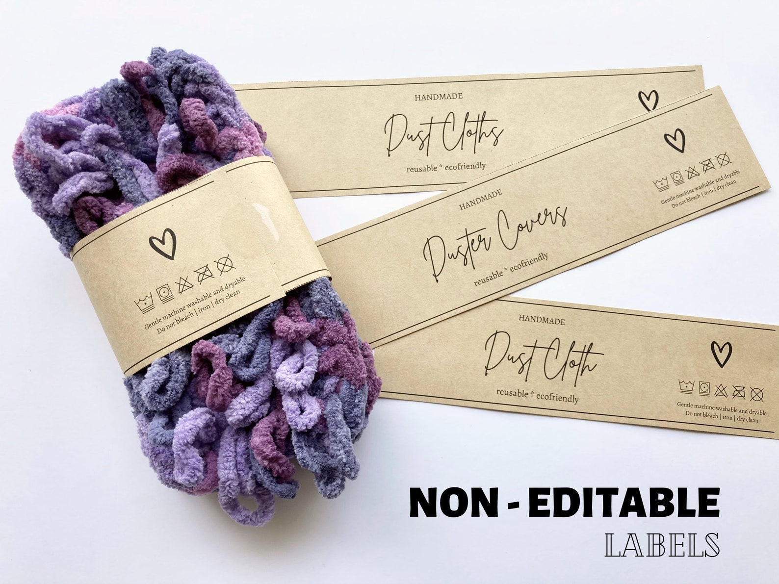 Dust Cloth & Duster Cover Labels: Crochet Knit Product Tags (digital ...