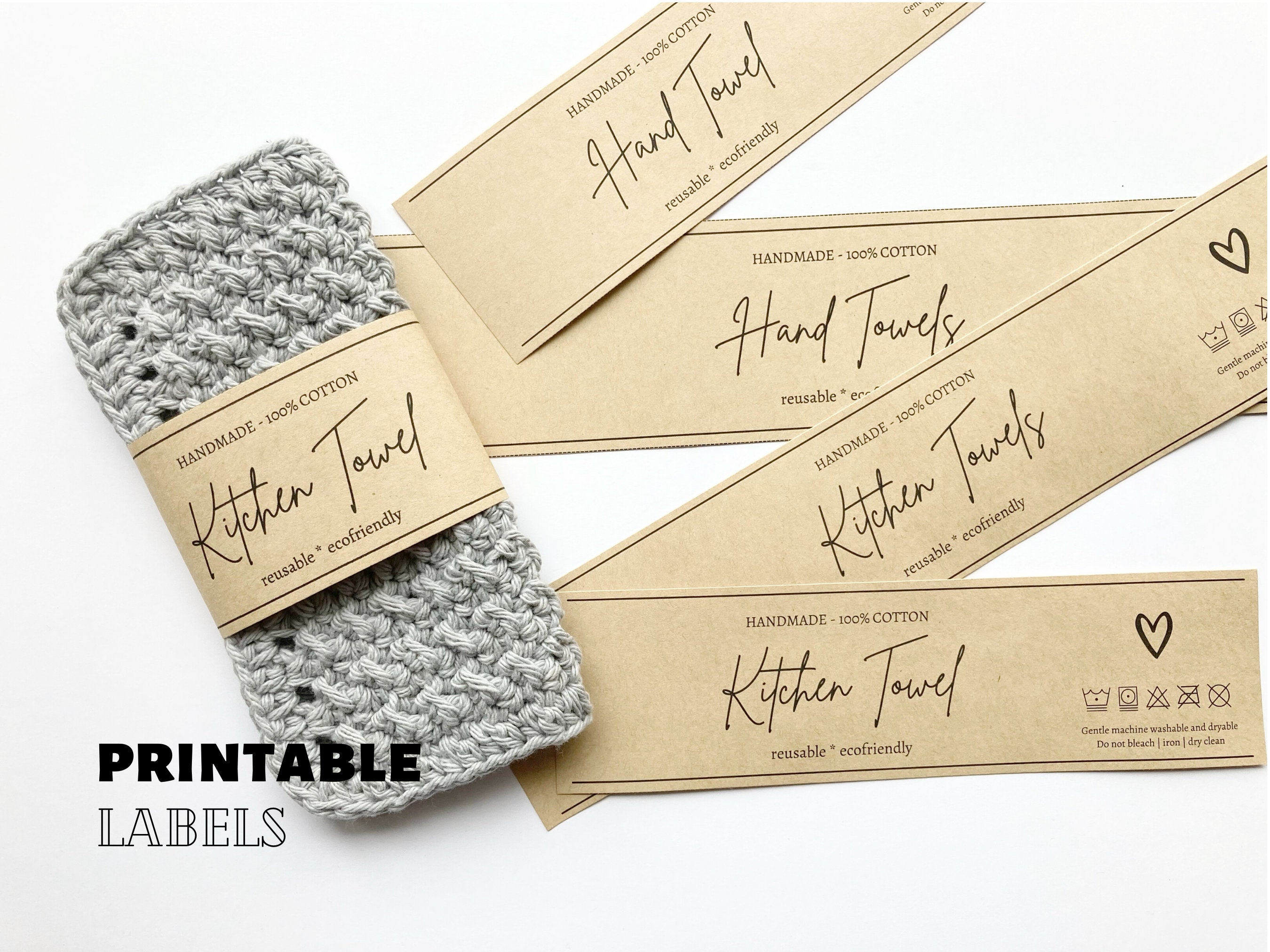 Printable Kitchen & Hand Towel Wrap Labels: Craft Fair Prep (digital ...