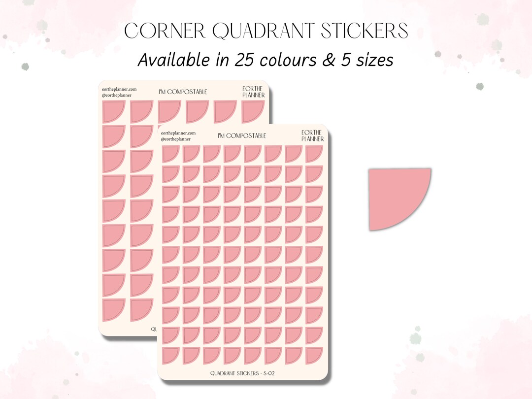 CORNER QUADRANT Planner Stickers Sheet | Minimalist & Functional ...